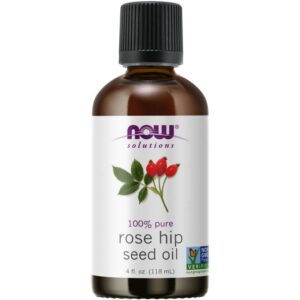 now solutions, rose hip seed oil, 100% pure, nourishing and renewing, for facial care, vegan, child resistant cap, 4-ounce