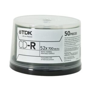 tdk cd-r 80 min700mb 52x 50 pk wht