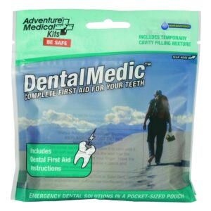 adventure medical kits dental medic kit - travel dental kit for emergency tooth care - includes orasol gel, tural tea, temporary cavity filling & more