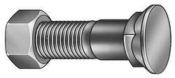 grainger approved plow bolt, zn, 1/2-13x2-1/2, flat head, carbon steel, countersunk square neck, pk10