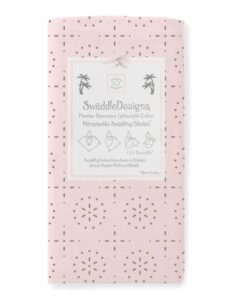 swaddledesigns - mariquisette swaddling blanket - pastel pink with taupe gray sparklers