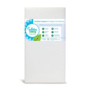 lullaby earth healthy support baby crib mattress - 2-stage lightweight infant & toddler mattress - waterproof baby bed mattress for crib - non-toxic mattress for baby and toddler bed