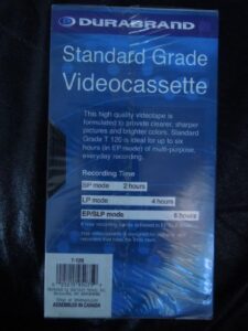 standard grade vhs videocassette 6 hours in ep mode