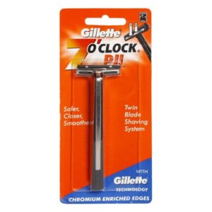 gillette 7 o clock pii twin blade shaving safer