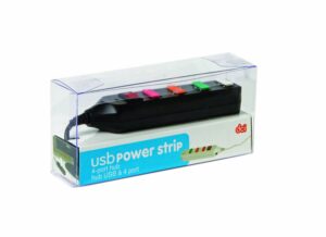 dci 4-port usb power strip, assorted colors (30390)