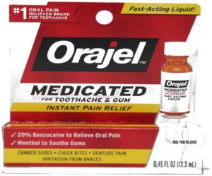 orajel instant pain relief for toothache, maximum strength, liquid, 0.45 oz (pack of 2)