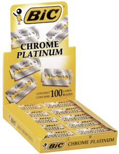 50 bic double edge razor blades chrome platinum