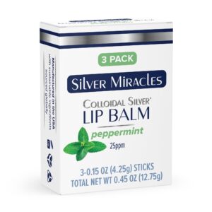 silver miracles - colloidal silver lip balm - tube - 3 pack