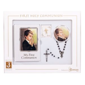 praying boy my first communion book and rosary set of 5