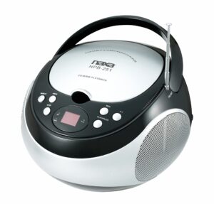 naxa electronics npb-251 portable cd player with am/fm stereo radio, black