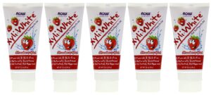 now foods xyliwhite strawberry-kid's toothpaste, 3 oz. - 5pk