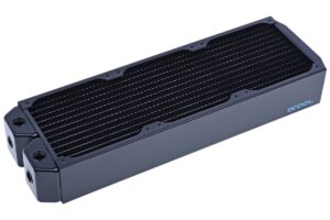 alphacool nexxxos ut60 full copper radiator360, 120mm x 3, triple fan, black