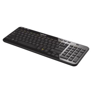 logitech k360 wireless usb desktop keyboard — compact full keyboard, 3-year battery life (glossy black)