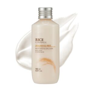 the face shop rice ceramide moisturizing emulsion - rice extract - lightweight face moisturizer - brightening - hydrating targets dryness - strengthens skin barrier - face lotion - korean skin care