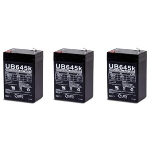 universal power group ub645 6v 4.5ah sla battery 6 volt 3 pack