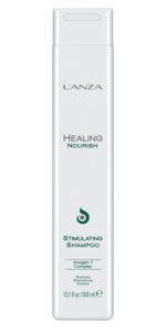 l'anza healing nourish stimulating shampoo, encourages healthy hair growth while eliminating dead skin cells, sebum, residue & dht, for a healthy and fresh hair and scalp (10.1 fl oz)