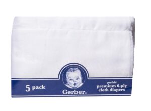 gerber prefold premium 6-ply cloth diapers, 5-pack