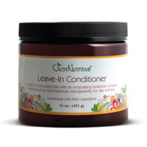 just nutritive leave in conditioner/multitasking leave in for all hair types/pure ingredients fight frizz, split ends and creates radiant healthy shine