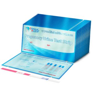 clinical guard 50 pregnancy test strips - sensitive & accurate measurement within 5 mins - early detection pregnancy test strip - easy to use for home tests - hcg test strip kit