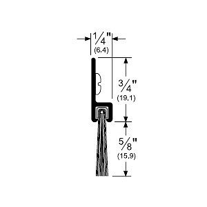 pemko - 18061dnb48 brush door bottom sweep, dark bronze anodized aluminum with 0.625" black nylon brush insert, 0.25" w x 1.375" h x 48" l