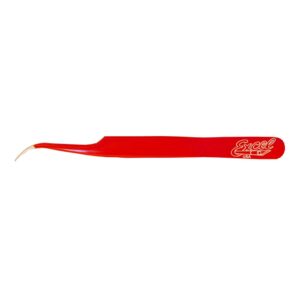 excel blades curved fine tip tweezers for intricate projects, scrapbooking, cardmaking, one size, multi color, red