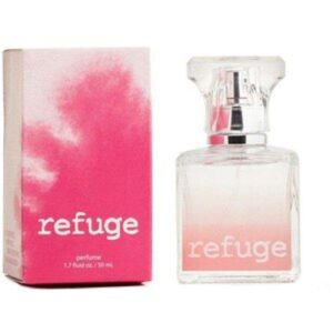 charlotte russe refuge perfume 1.7 ounce blended pink box retired version raspberries peach green apple and sandalwood