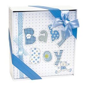 white and blue baby boy photo album-4x6 photos