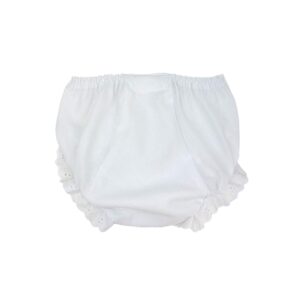 i.c. collections baby girls white double seat diaper cover bloomers, size s