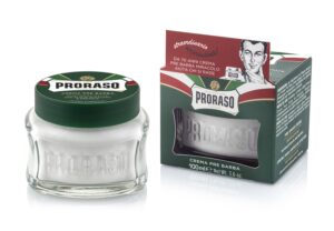 proraso pre-shave conditioning cream for men, refreshing and toning with menthol and eucalyptus oil, 3.6 oz