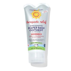 california baby super sensitive unscented diaper rash cream | zinc oxide ointment | 100% bio-based | fragrance free | hypoallergenic | soothing diaper rash cream for baby | 82 g / 2.9 oz