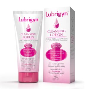 lubrigyn - cleansing lotion, moisturizing and replenishing daily feminine wash, hyaluronic acid-enriched feminine care for dry and delicate skin, ph balancing wash with fitoextract complex, 7 fl oz