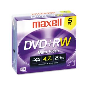 maxell disc,dvd+rw,jc,5/pk