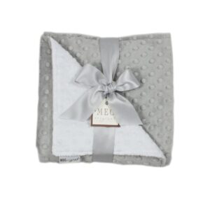 meg original minky dot baby blanket gray/white (snuggle (30 x30 inches))