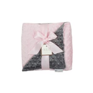 meg original minky dot baby girl blanket pink & charcoal gray, 361