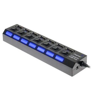 7-port usb 2.0 hub high speed on/off sharing switch for pc laptop (689421)