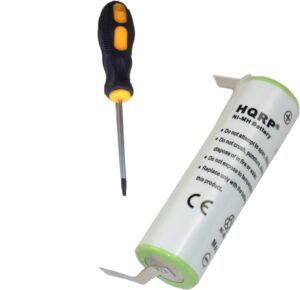 hqrp battery compatible with philips norelco ebr-8 ebr8 5625x 5812xl 6613x 6614x 6615x 6616x hq6613 shaver plus screwdriver