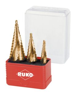 ruko a101032t stepped drill bit set in tin