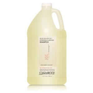 giovanni eco chic 50:50 balanced hydrating clarifying shampoo - leaves hair ph balanced for over-processed hair, provides moisture & protection, salon quality, no parabens, color safe - 128 oz