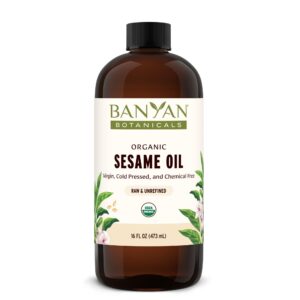 banyan botanicals sesame oil – organic & unrefined sesame oil for skin, body, hair & more – multiple sizes – 16 oz – non gmo sustainably sourced vegan