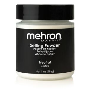 mehron makeup setting powder | loose powder makeup | loose setting powder makeup perfect for halloween 1 oz (28 g) (neutral)