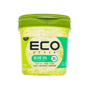 eco style gel olive oil styling - adds shine and tames split ends - delivers moisture to scalp - nourishes and repairs - provides weightless and superior hold - ideal for all hair - 8 oz