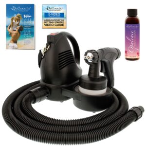 belloccio premium t75 sunless turbine spray tanning system; free 4 oz. opulence tanning solution & free user guide video link