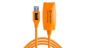 tether tools tetherpro usb 3.0 to usb female active extension cable | for fast transfer between camera and computer | high visibility orange | 16 feet (5 m)