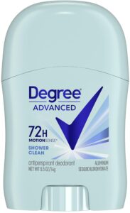 degree 72h motion sense protection antiperspirant deodorant stick shower clean, 0.5 oz (pack of 3)