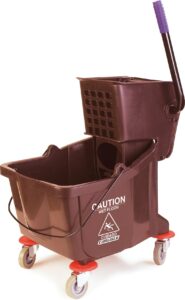 cfs 3690469 commercial mop bucket with side press wringer, 35 quart capacity, brown