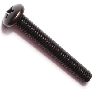 hard-to-find fastener 014973174323 phillips pan machine screws, 1/4-20 x 2, piece-10,black