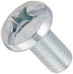 steel machine screw, zinc plated finish, pan head, phillips drive, meets asme b18.6.3, 3/8" length, fully threaded, 1/4"-28 unf threads (pack of 50)