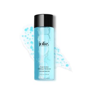 jolie dual action makeup remover - gentle instant rinse off solvent eyes & lips 4.3 oz