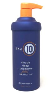 it's a 10 miracle deep conditioner plus keratin for unisex, 17.5 ounce