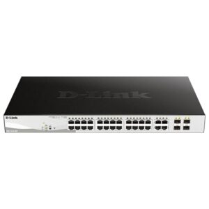 d-link 28-port gigabit smart managed poe+ switch |24 poe+ ports (193w) + 4 sfp combo ports |l2+ | vlans | web managed | surveillance mode | rackmount | ndaa compliant |lifetime warranty (dgs-1210-28p)